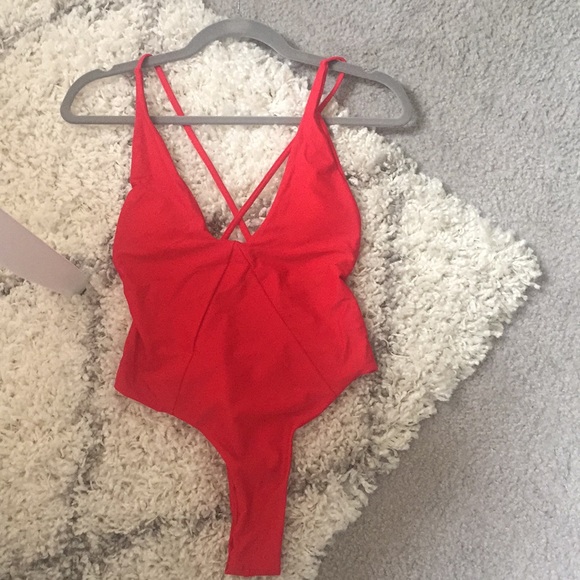Zaful | Swim | One Piece High Cut Cross Back Bikini | Poshmark